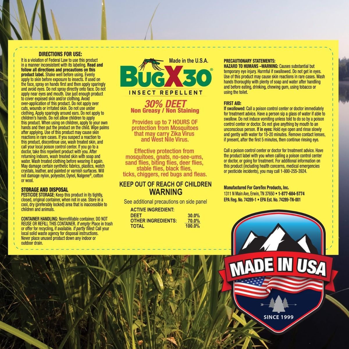 Bug X 30 DEET Insect Repellant Spray 2oz 1Ct