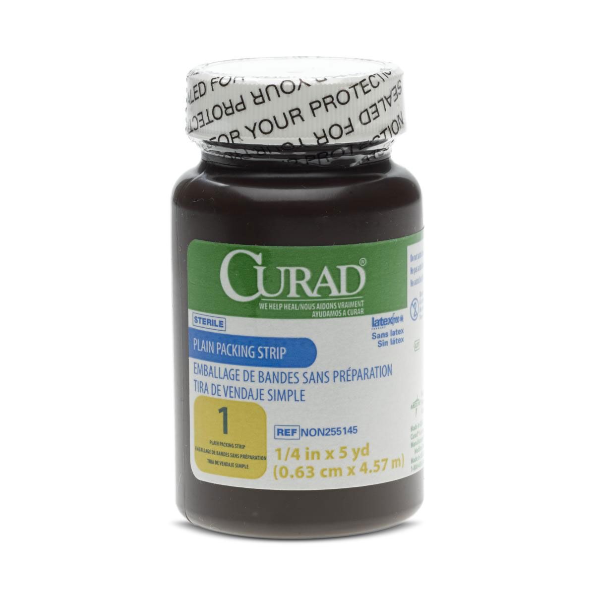 CURAD Sterile Plain Packing Strips 0.25in x 5yd 12Ct