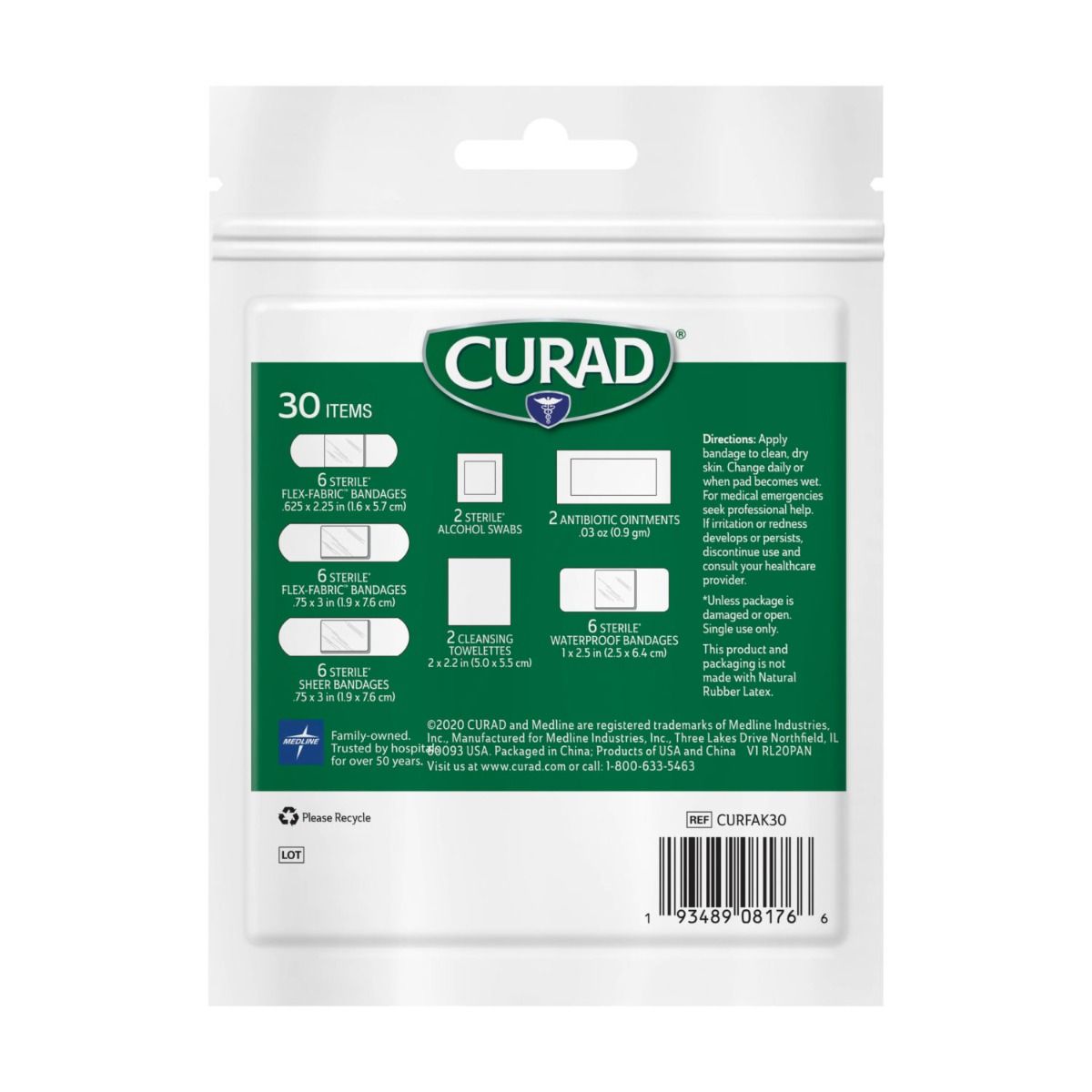 CURAD Mini 30-Piece First Aid Kit 48Ct
