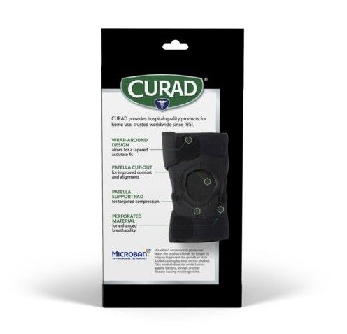 CURAD Adjustable Knee Support Black 1Ct