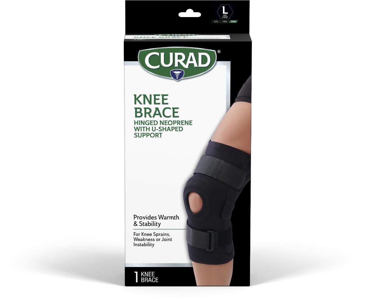 CURAD Hinged Knee Supports with U-Shaped Support Size L 1Ct