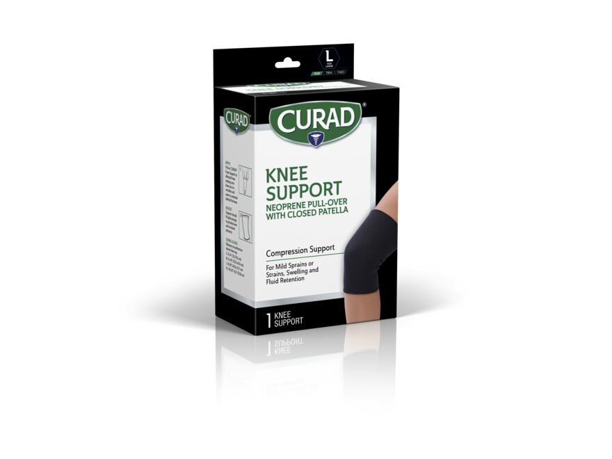 CURAD Neoprene Pull-Over Knee Supports with Closed Patella L 4Ct