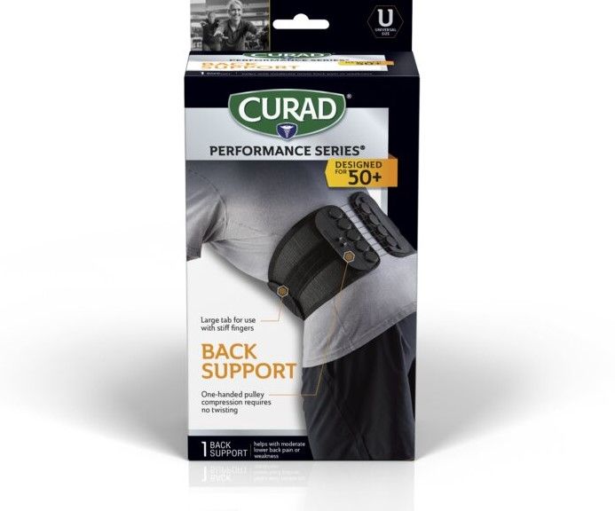 CURAD Performance Series Back Support for Ages 50+ 4Ct