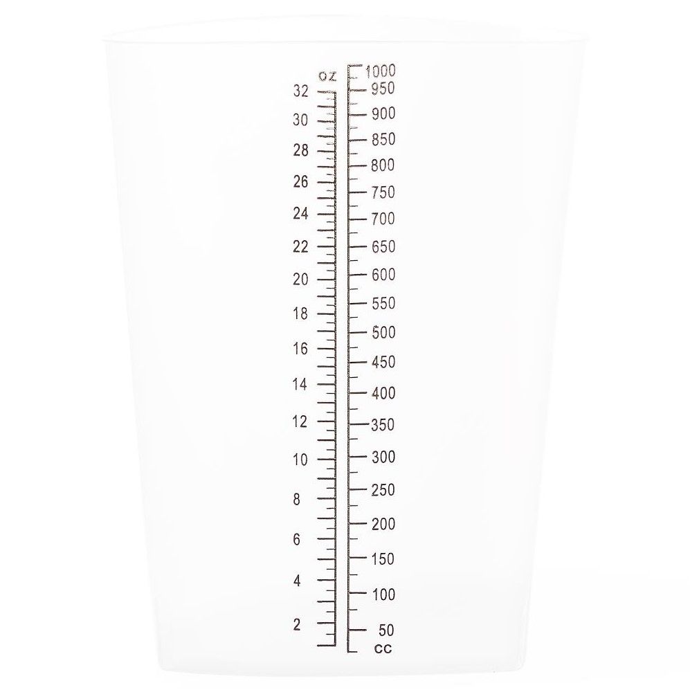 Graduated Triangular Intake/Output Container, Black, 1000 mL, Box of 20