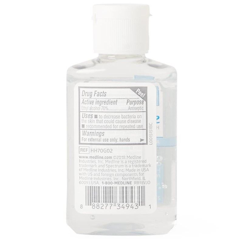Spectrum Gel Hand Sanitizer, 70% Ethyl Alcohol, Personal Carry, 2 oz ...