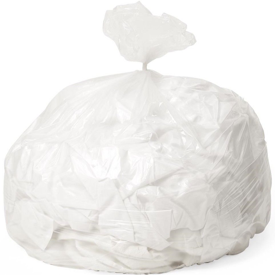 Trash Liner, Clear, 24in x 27in, 6 Mic, Flat, 20/Roll, 50 Rolls (1000 ...