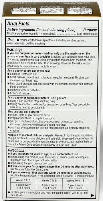 Nicotine Gum, Original Flavor, 4 mg, 50 Count per Box, One Box