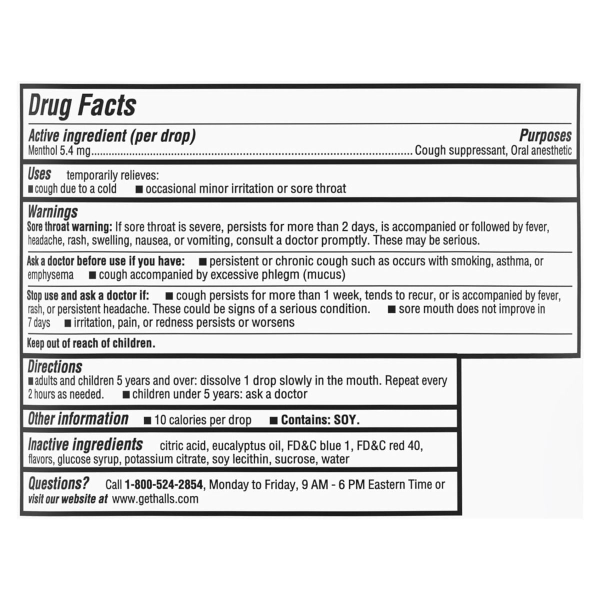 Halls Cough & Throat Relief Drops Mentho-Lyptus 30Ct
