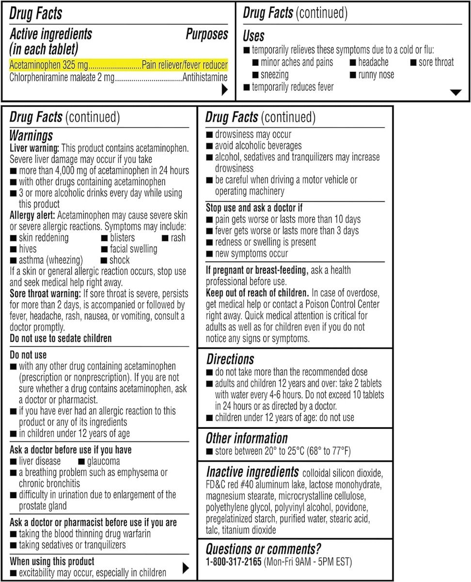 Coricidin High BP Cold and Flu Relief Tablet 20Ct