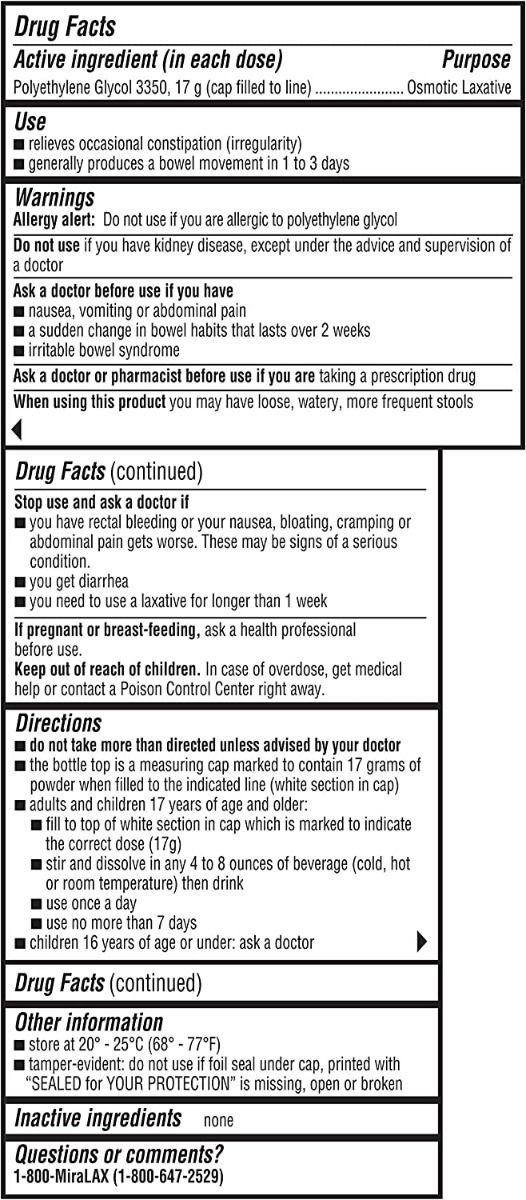Miralax Laxative Powder, 14 Doses