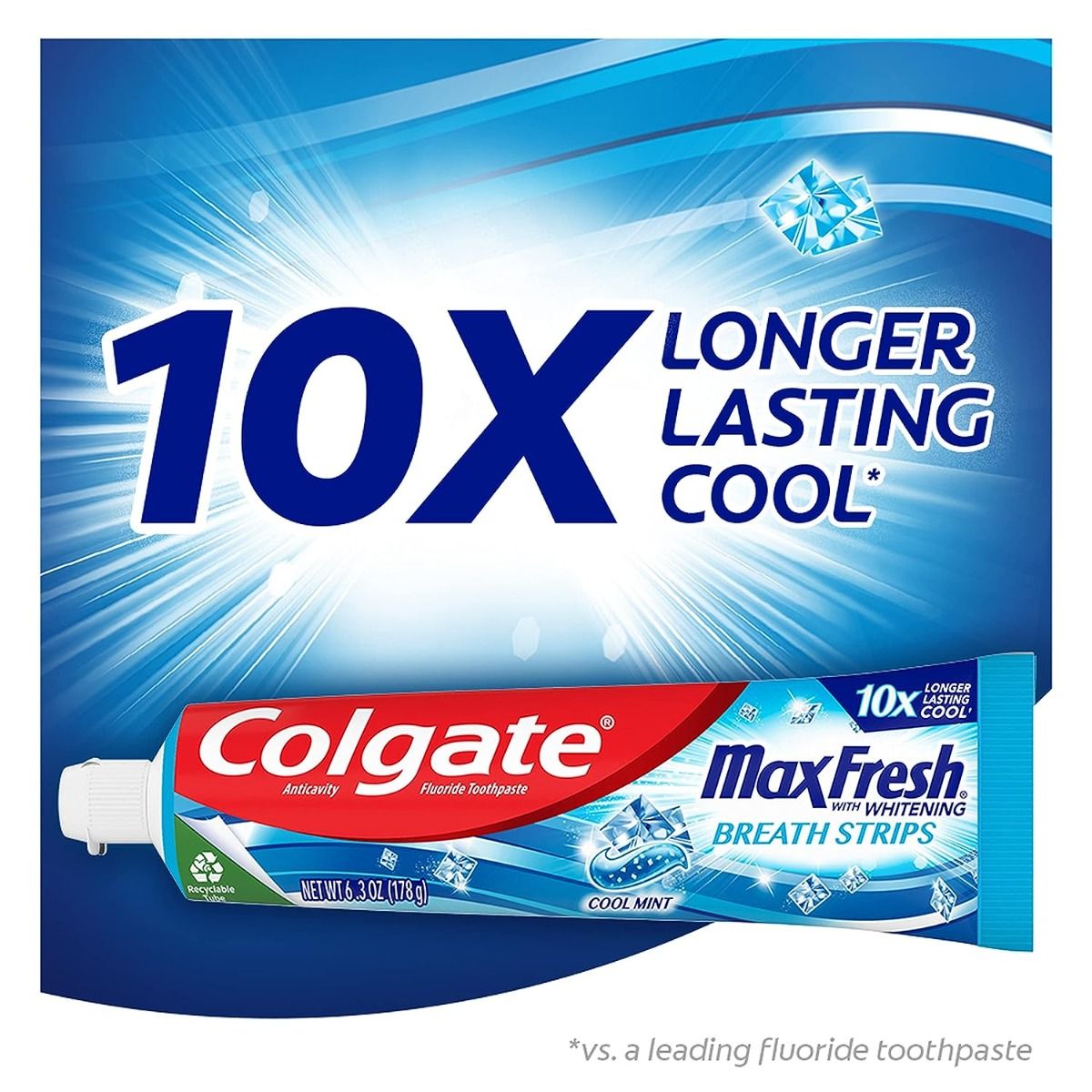 Colgate Max Fresh Toothpaste with Mini Breath Strips Cool Mint 6.3oz 3Ct