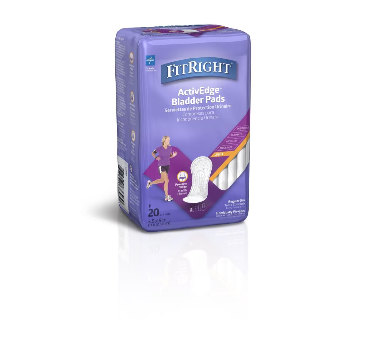 Medline FitRight Bladder Pad 3.5x9 Light 240Ct