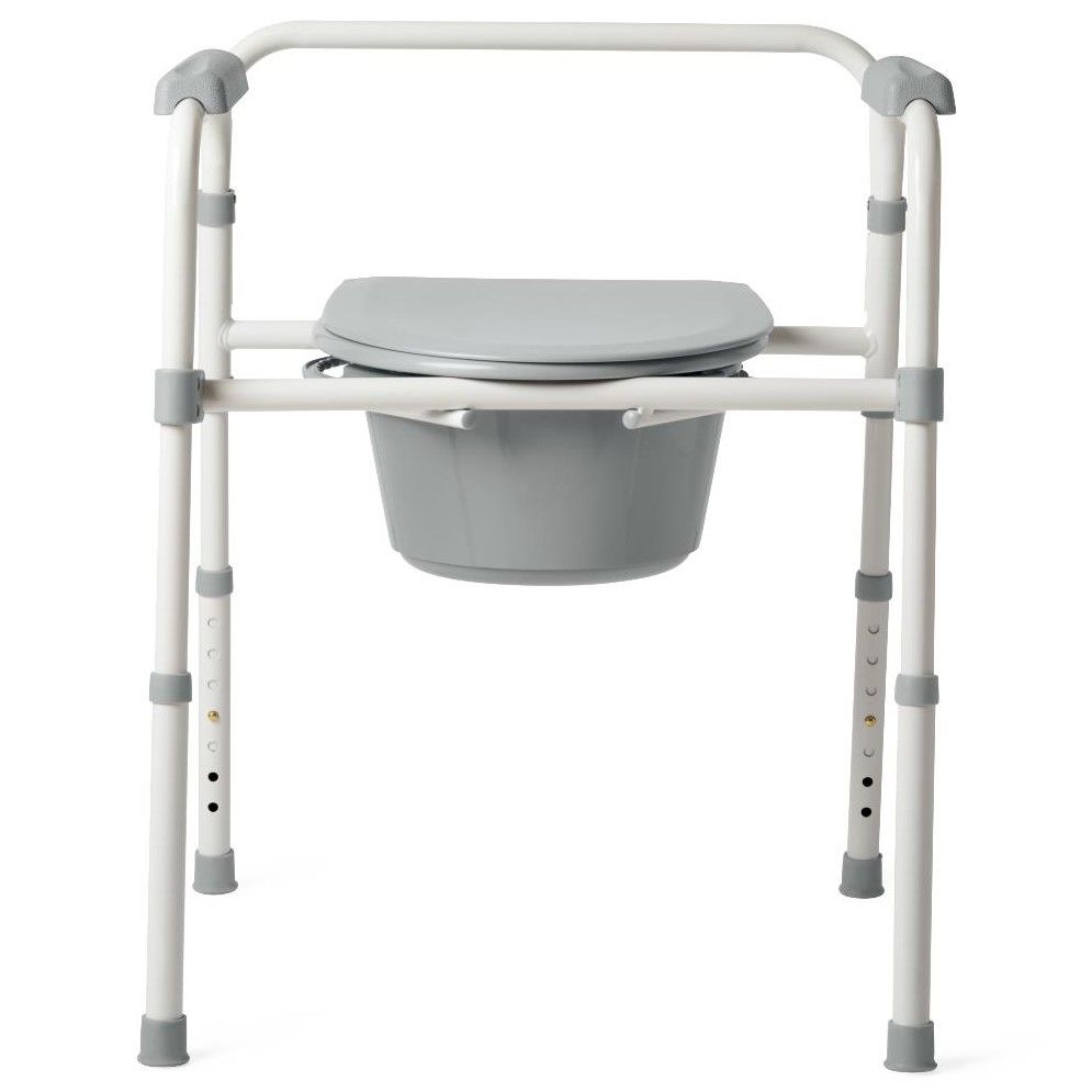Steel 3-in-1 Folding Steel Commode 350lb Capacity 1Ct