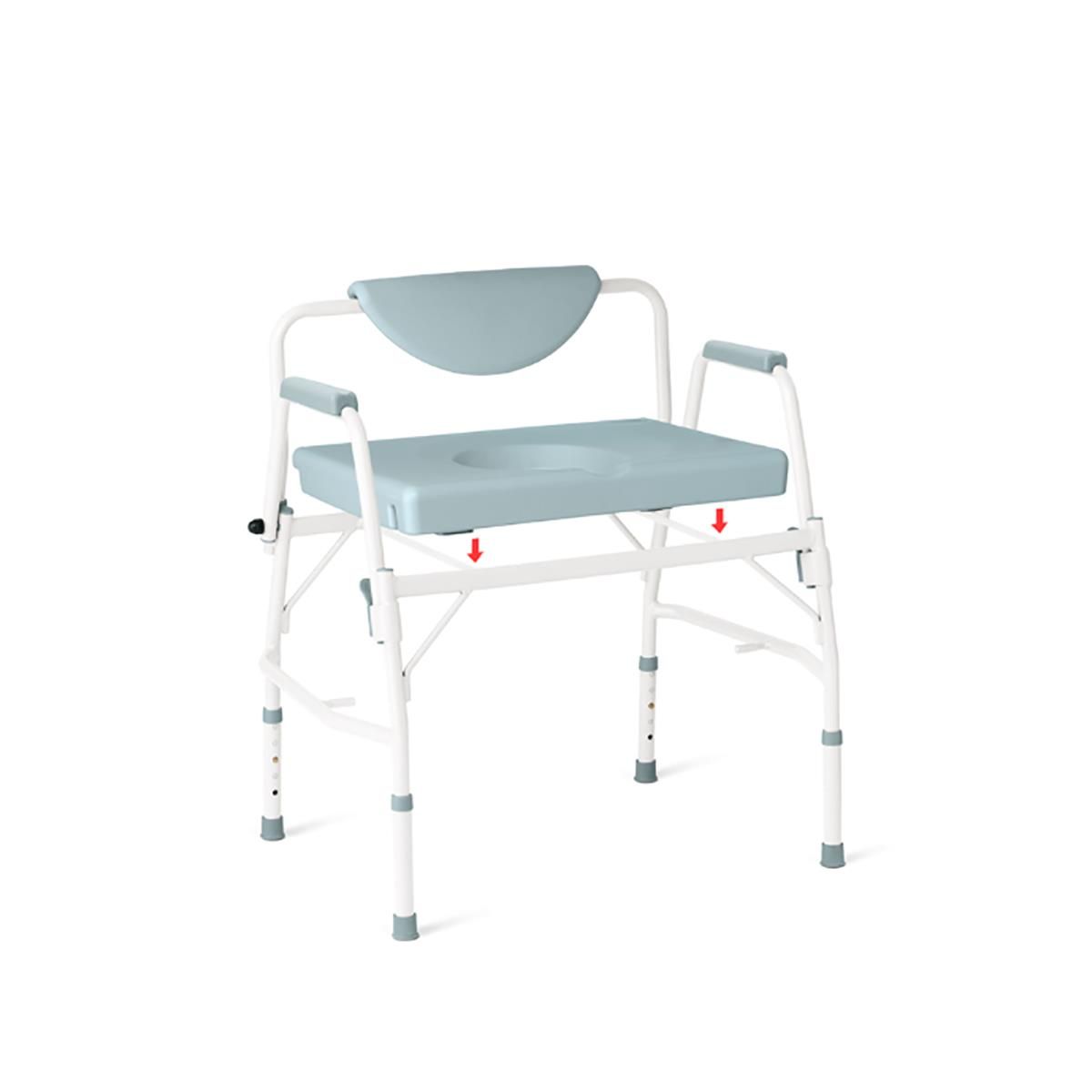 Medline Steel Bariatric Drop Arm Commode, 1,000lb Cap 1Ct