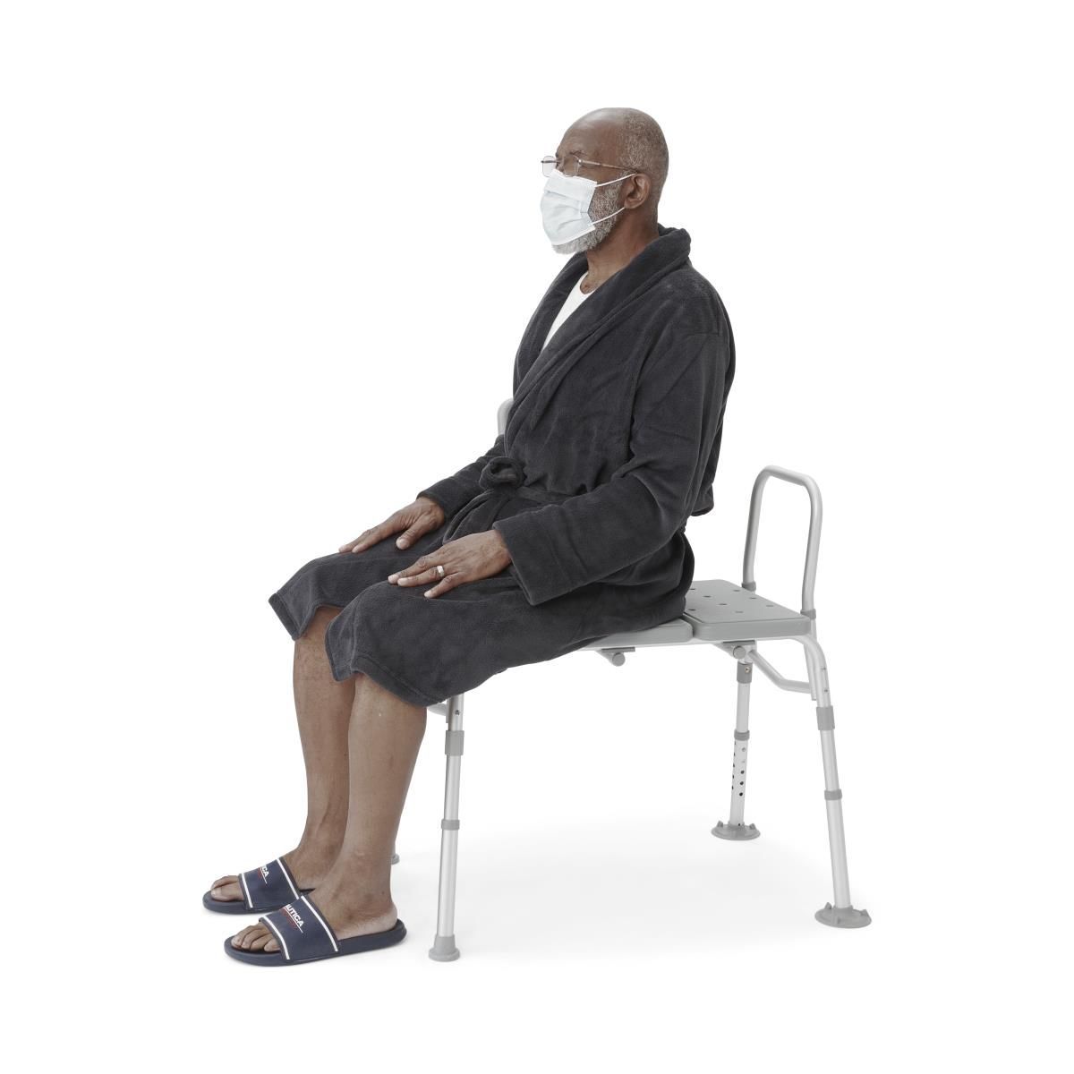 Medline Transfer Bath Bench with Back 400lb Cap 1Ct