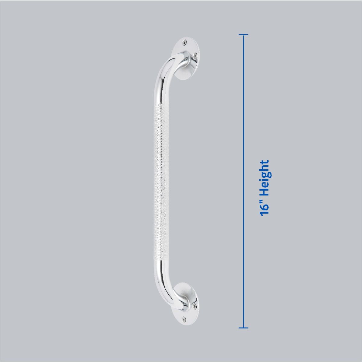 Medline 16in Knurled Chrome Grab Bar 300lb Capacity 1Ct