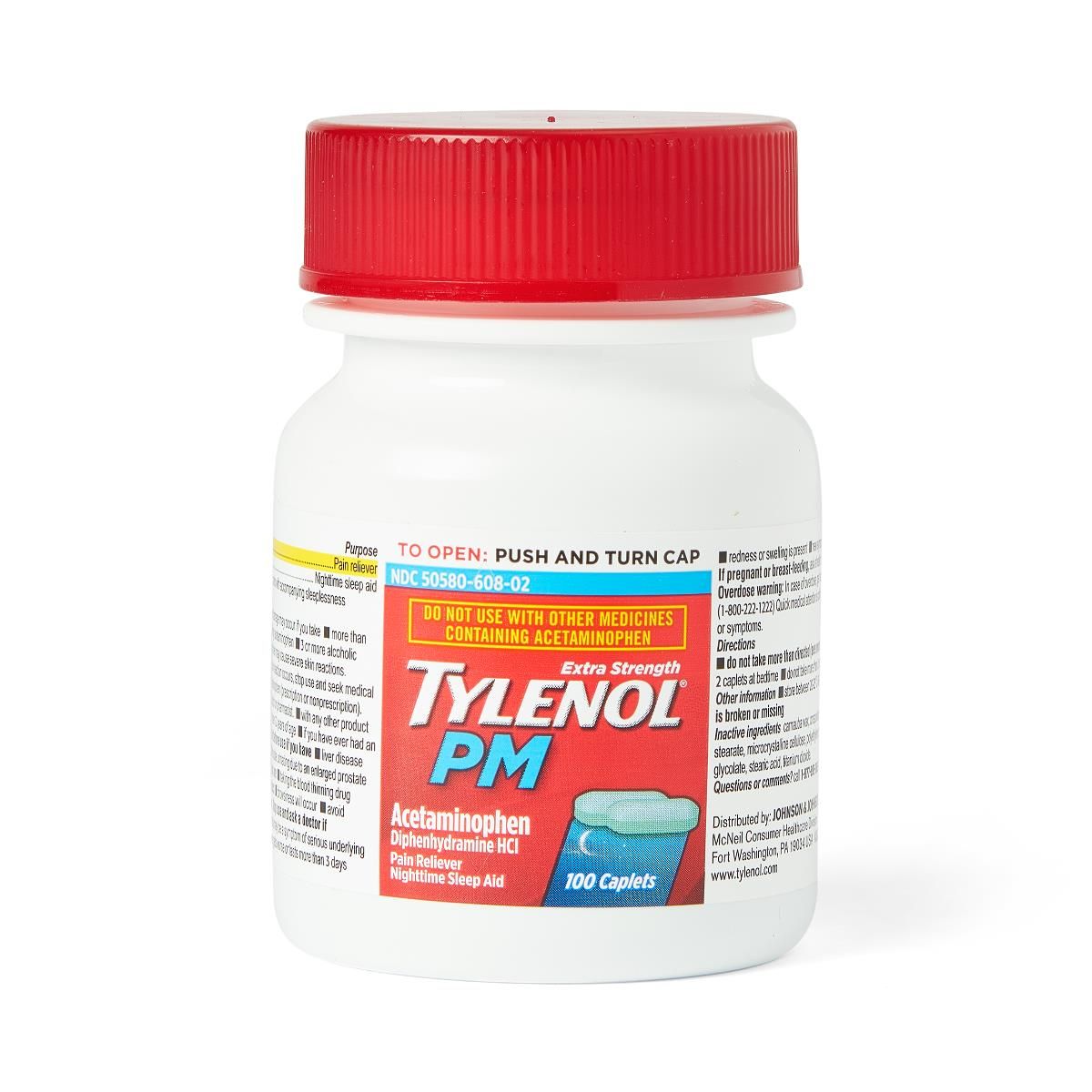 Tylenol PM Extra Strength Pain Reliever Caplets, 100Ct