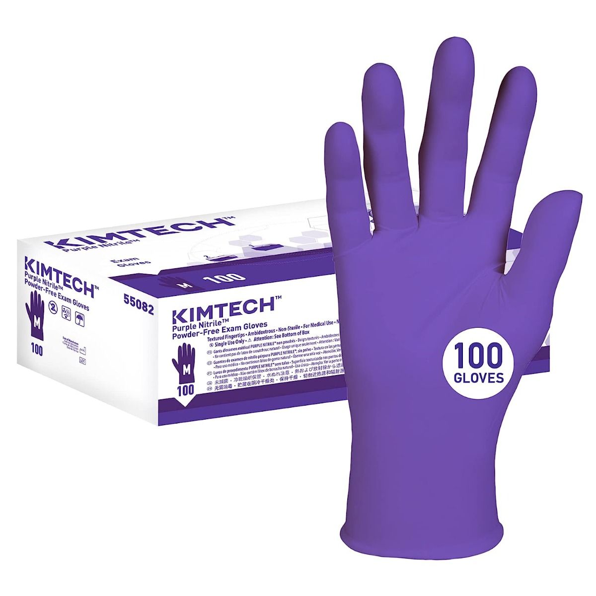 Kimtech 55082 Purple Nitrile Exam Gloves Size M 2500Ct