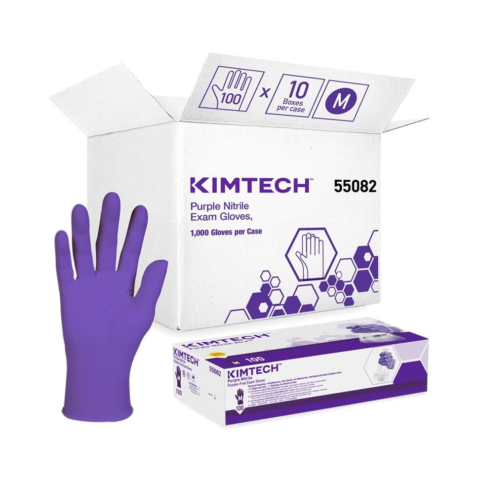Kimtech 55082 Purple Nitrile Exam Gloves Size M 2500Ct