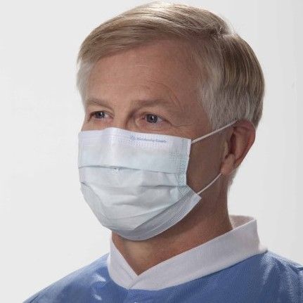 Halyard Lite One Blue 3-Ply Face Mask with Ear Loops 50Ct