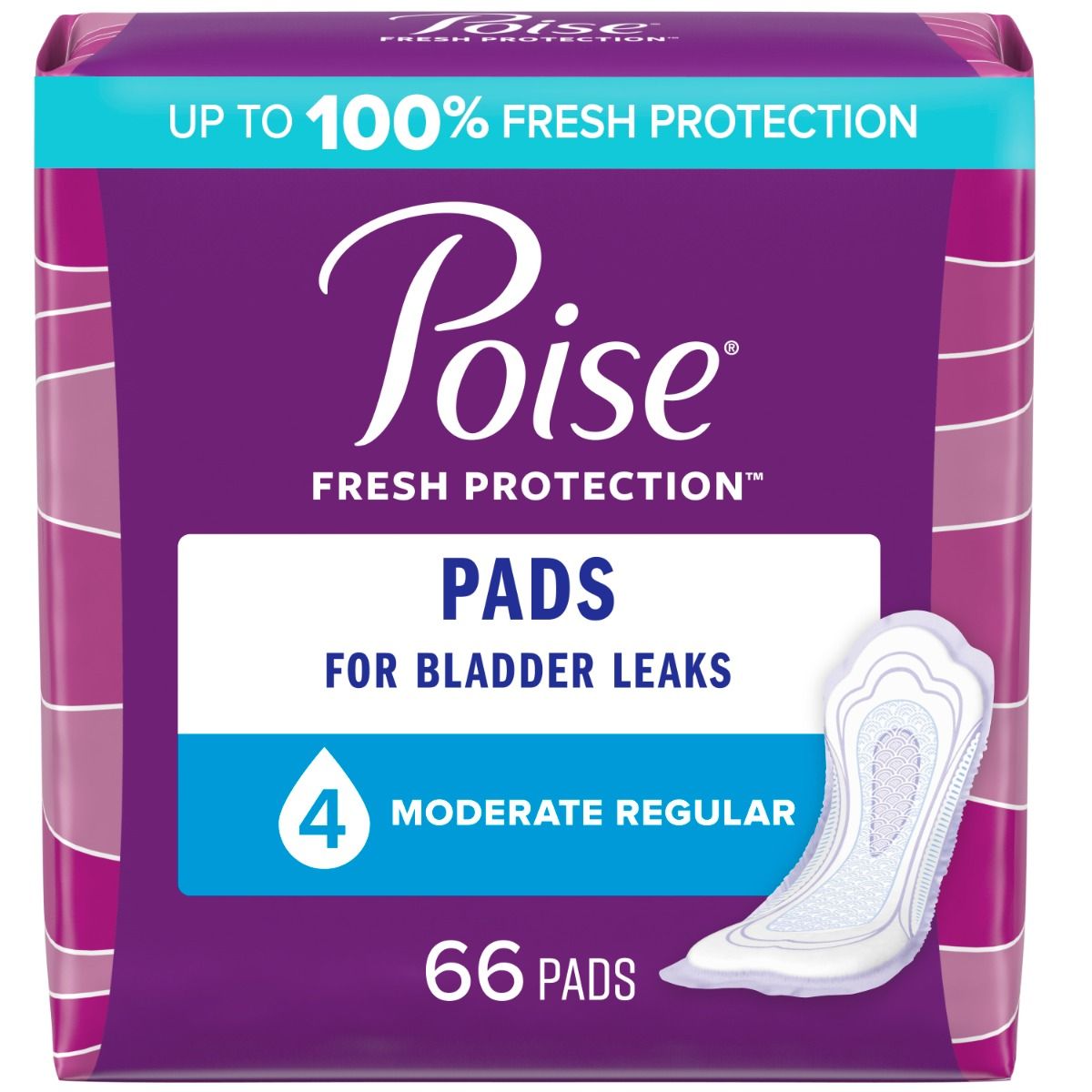 Poise Moderate Absorbency Incontinence Pads 132Ct