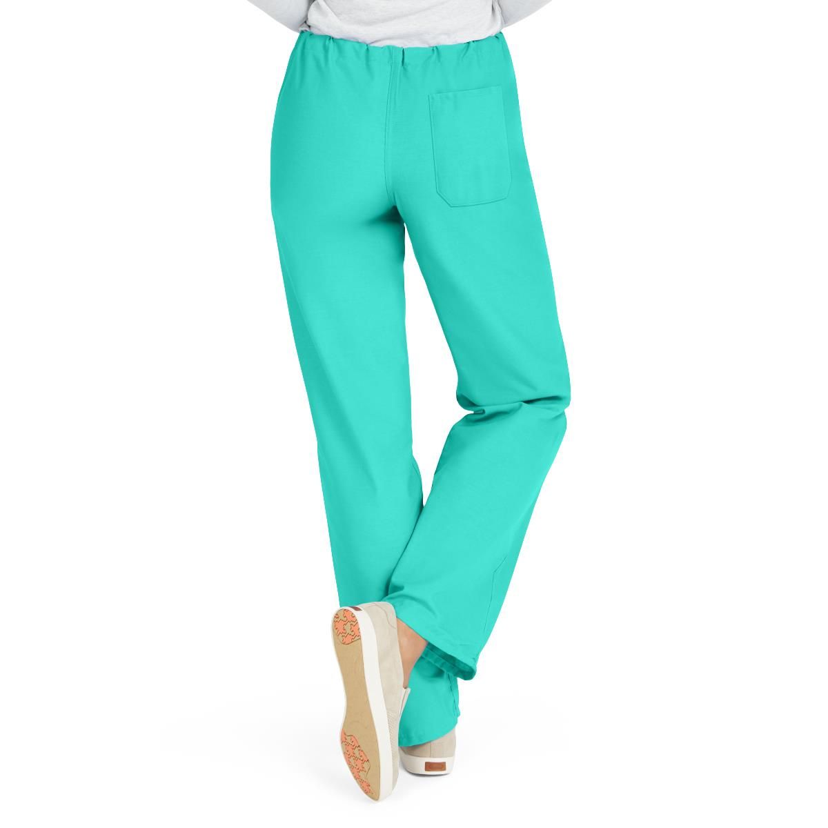AngelStat Unisex Reversible Scrub Pants with Drawstring Waist, Jade ...