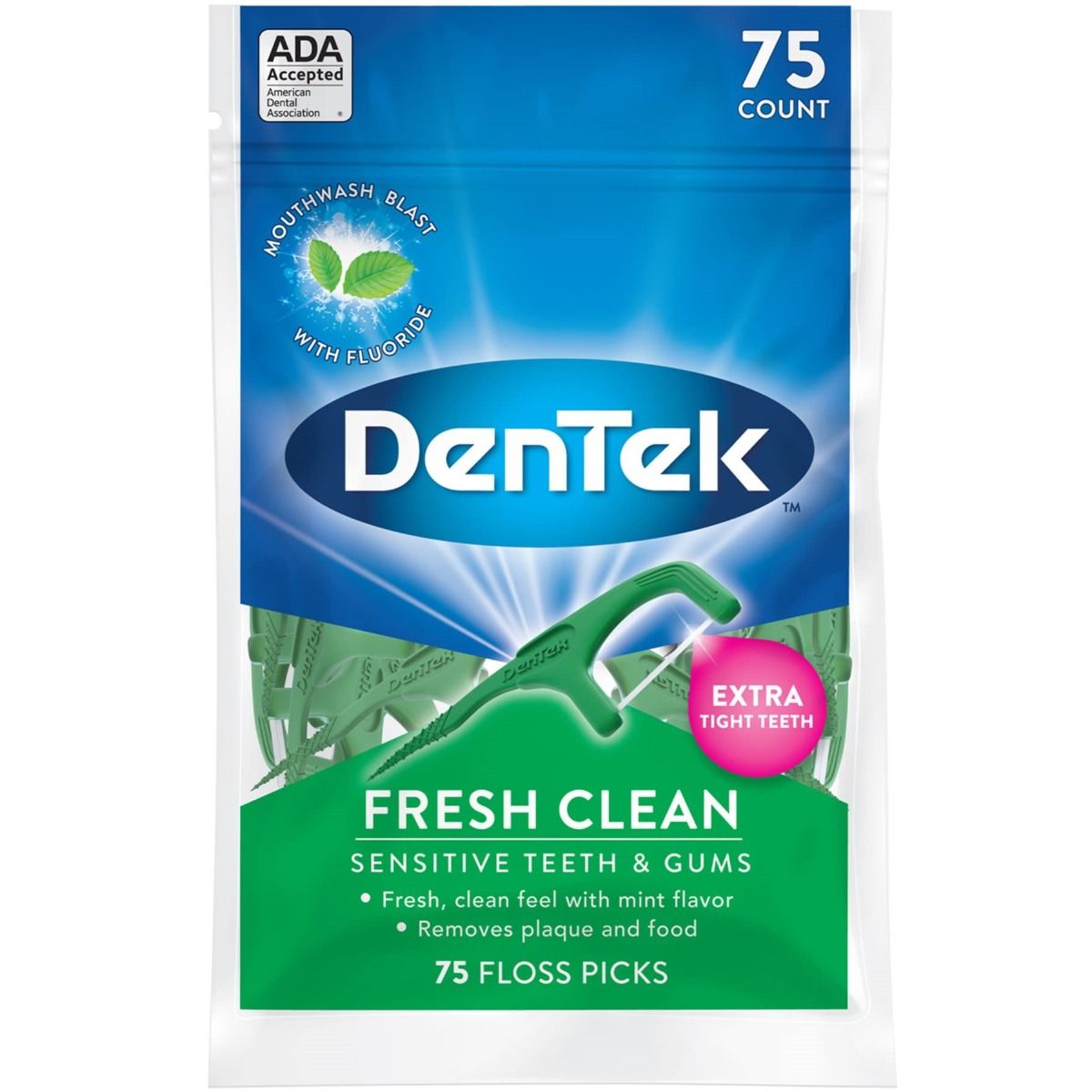 Dentek Fresh Clean Floss Picks 75Ct