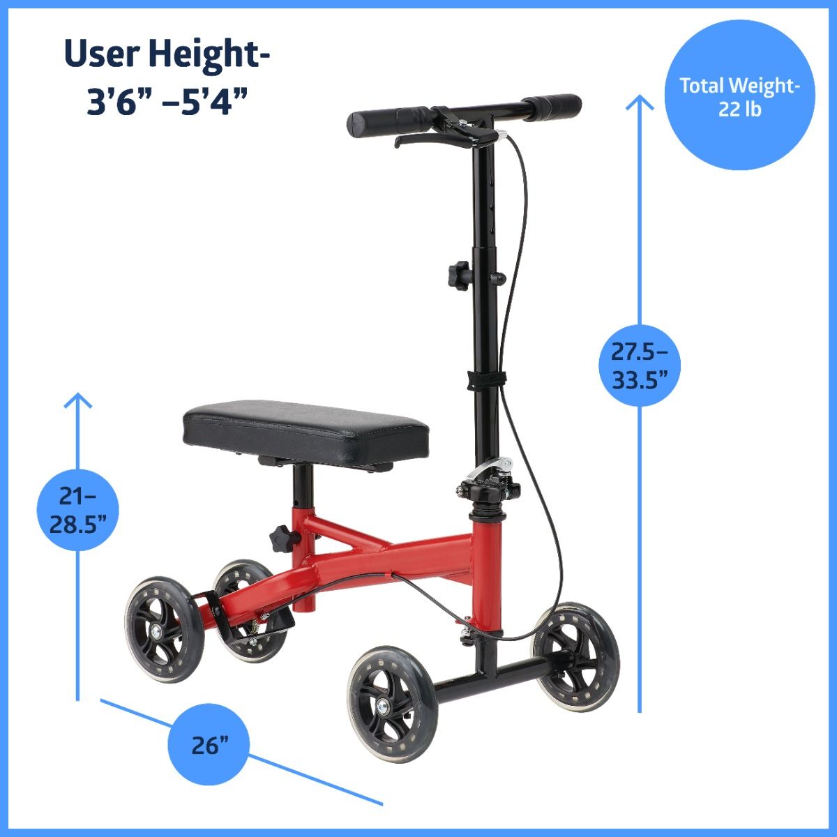 Medline Economy Standard Knee Walker