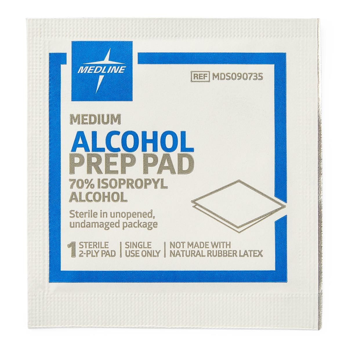 Medline Isopropyl Alcohol Prep Pad 1.125x2.375 3000Ct