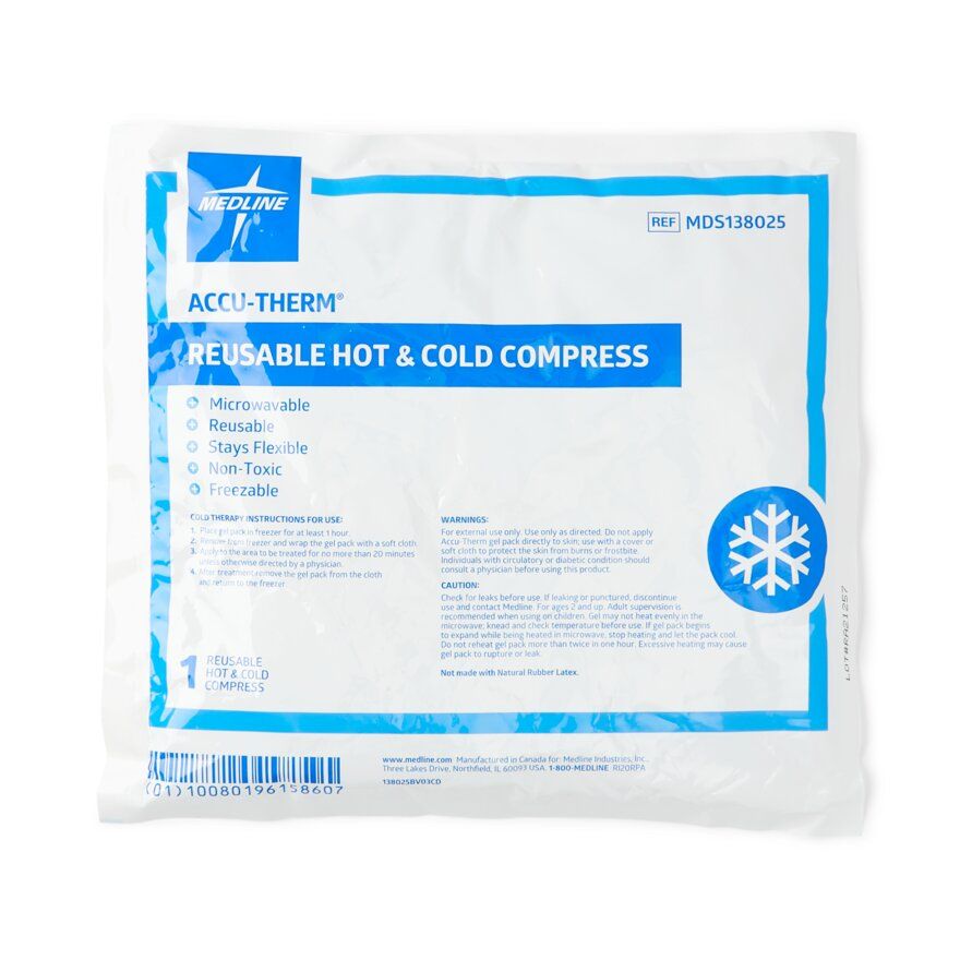Medline Accu-Therm Reusable Hot/Cold Gel Pack 10x12 12Ct