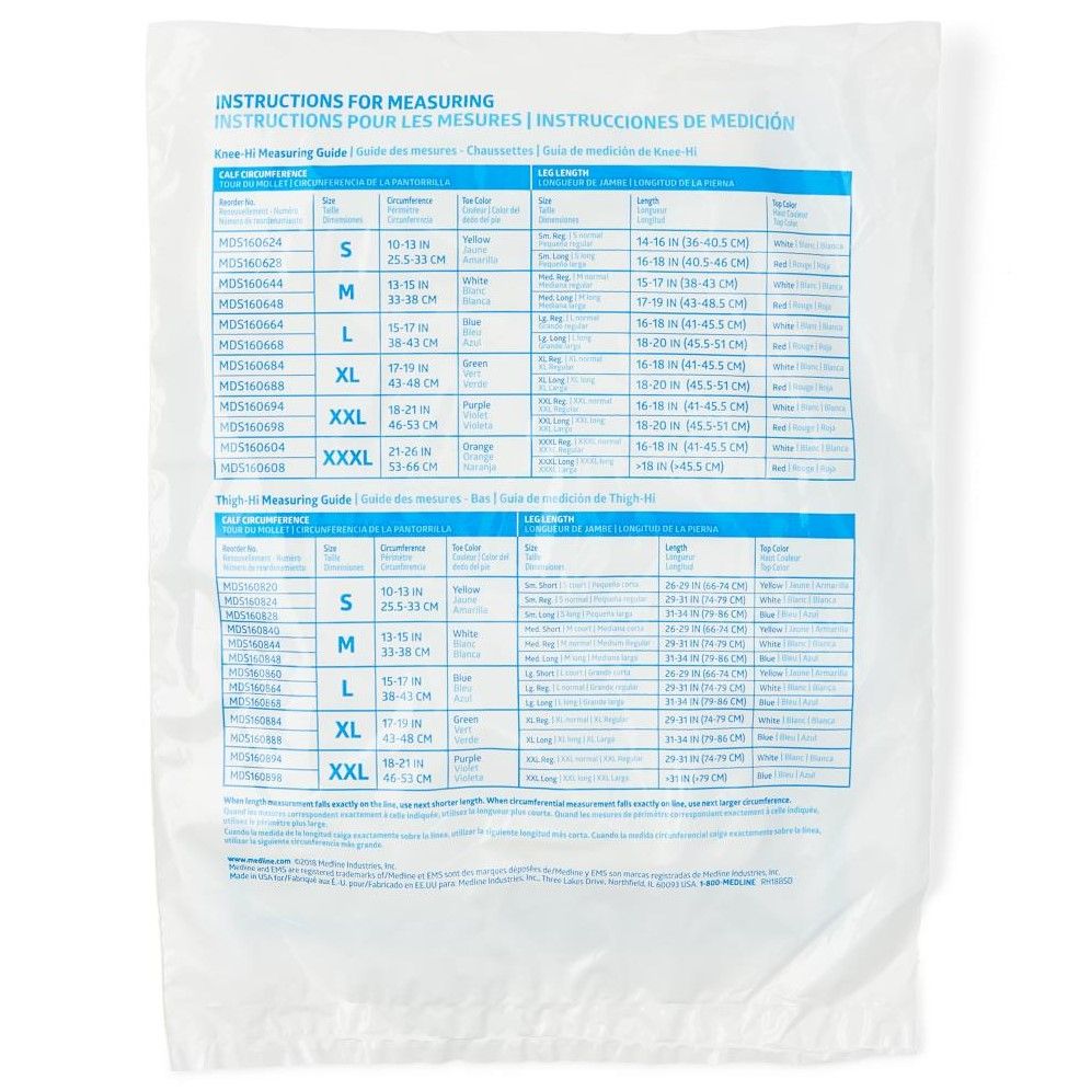 Medline EMS Knee-Hi Anti-Embolism Stocking 2XL Long 1Pr
