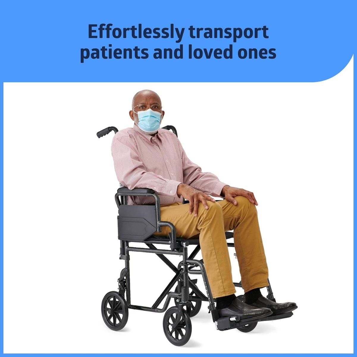 Medline Basic Steel Transport Chairs with 8in Wheels