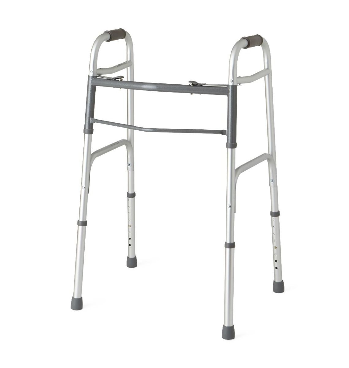 Medline Basic 2-Button Aluminum Folding Walker 4Ct