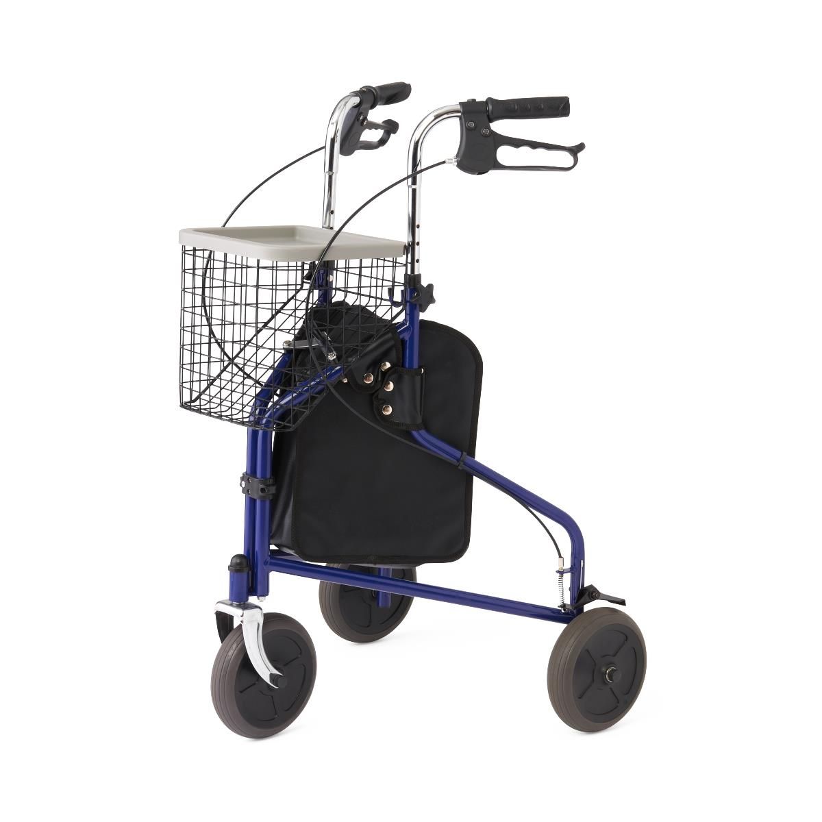 Medline 3-Wheel Steel Rollator Blue 1Ct