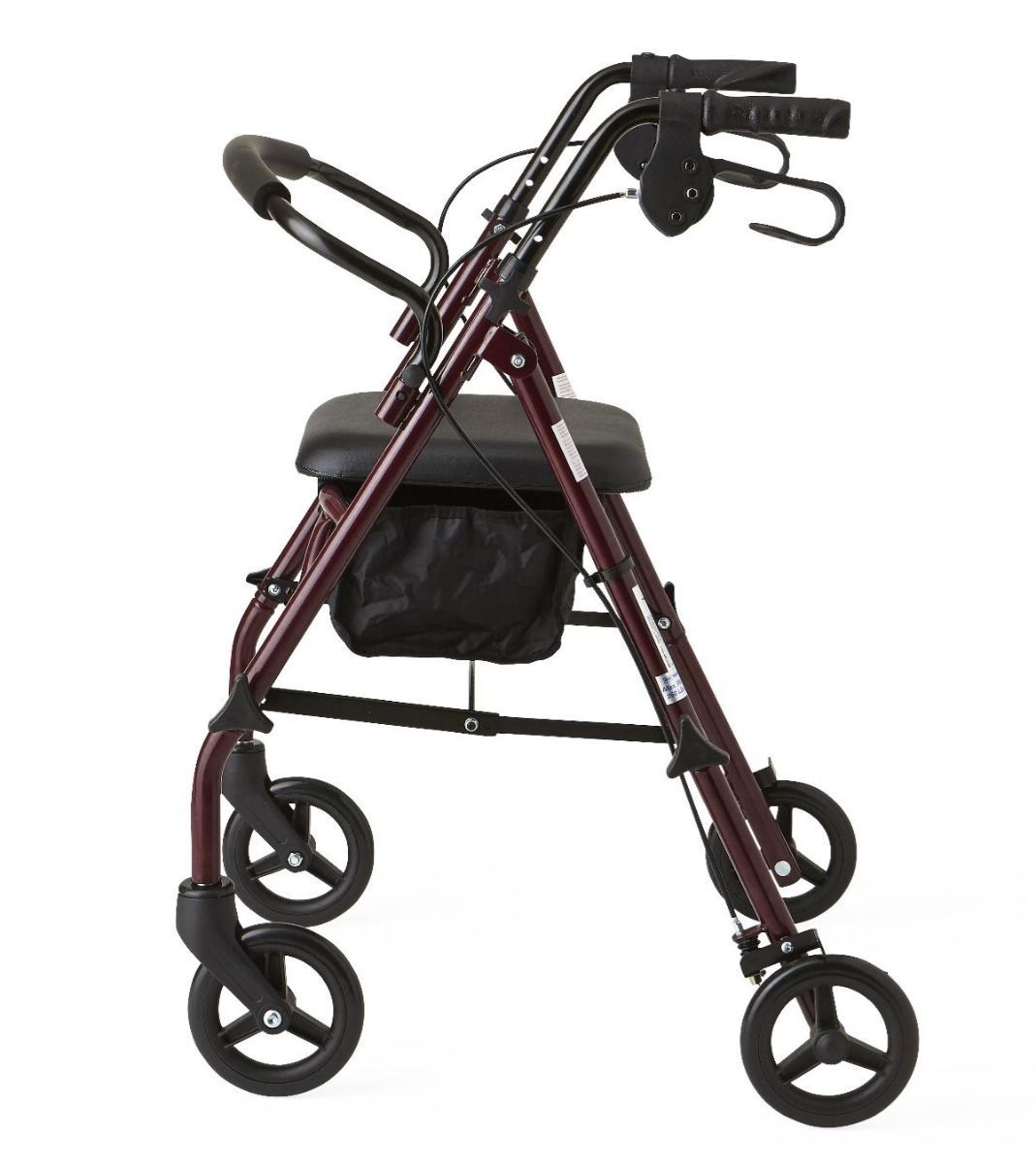 Medline Basic Steel Rollator W/ 6in Wheels Burgundy 1Ct