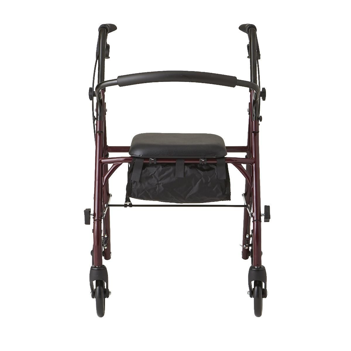 Medline Basic Steel Rollator W/ 6in Wheels Burgundy 1Ct