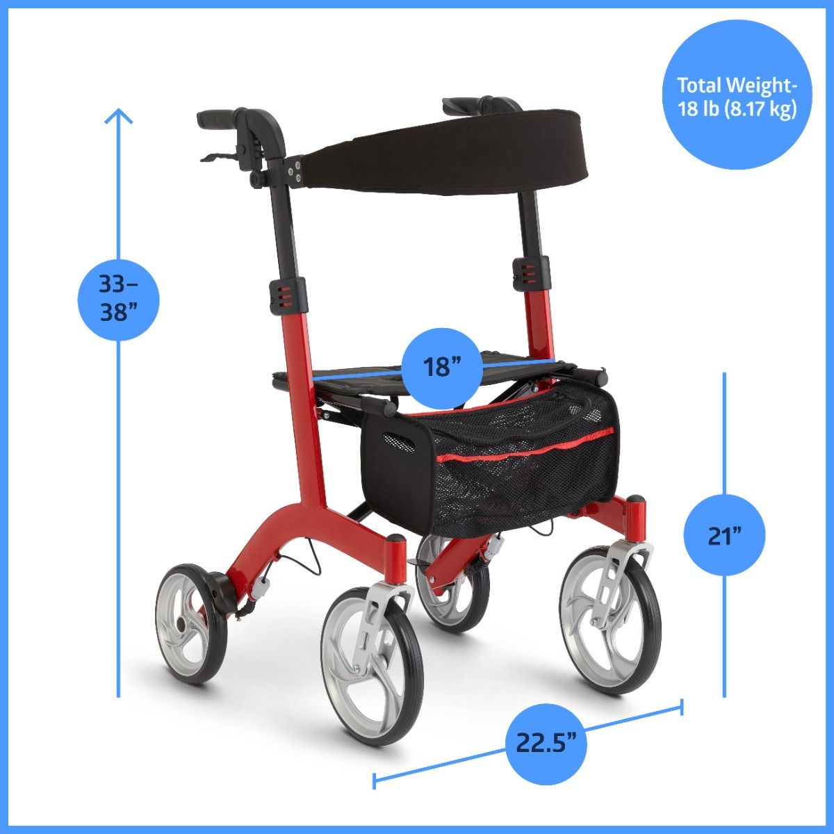 Medline European-Style Aluminum Rollators