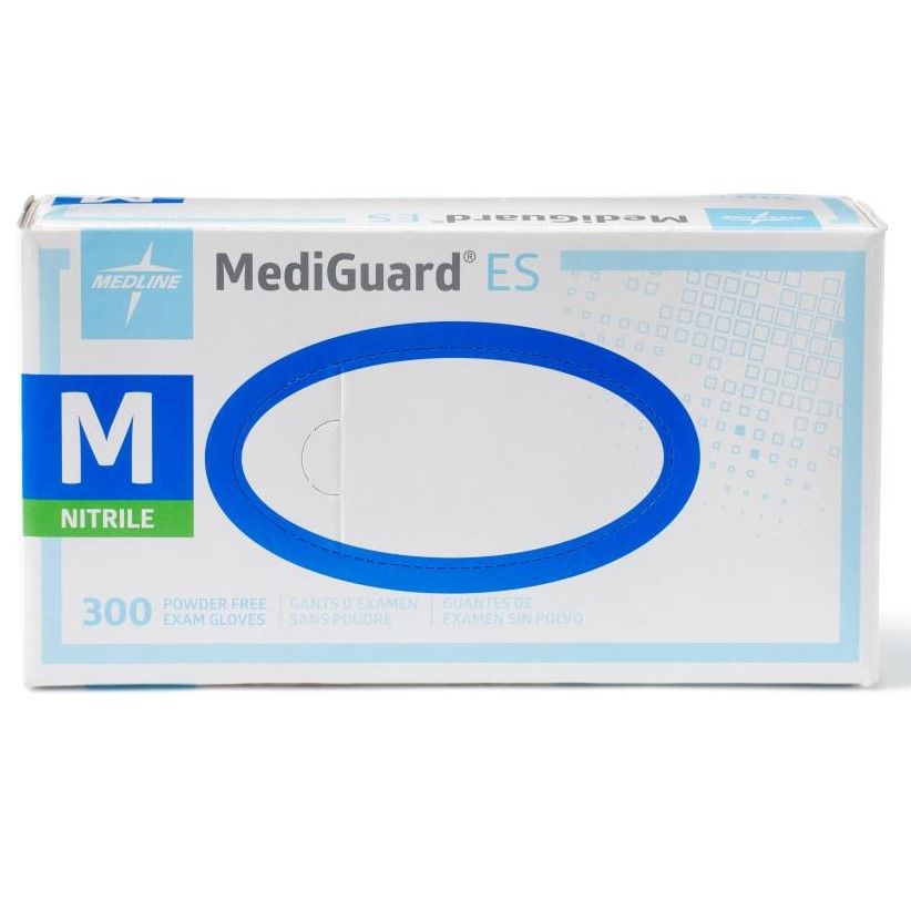 Medline MediGuard ES Nitrile Exam Glovess Size M 3000Ct