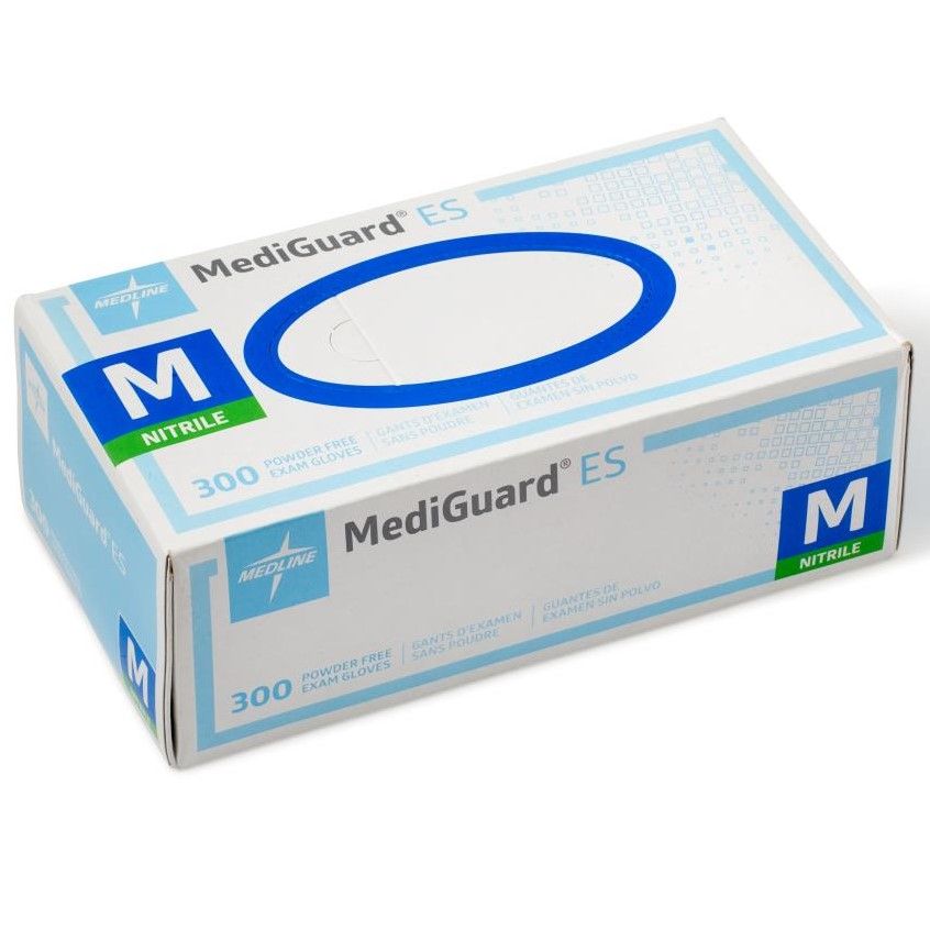 Medline MediGuard ES Nitrile Exam Glovess Size M 3000Ct