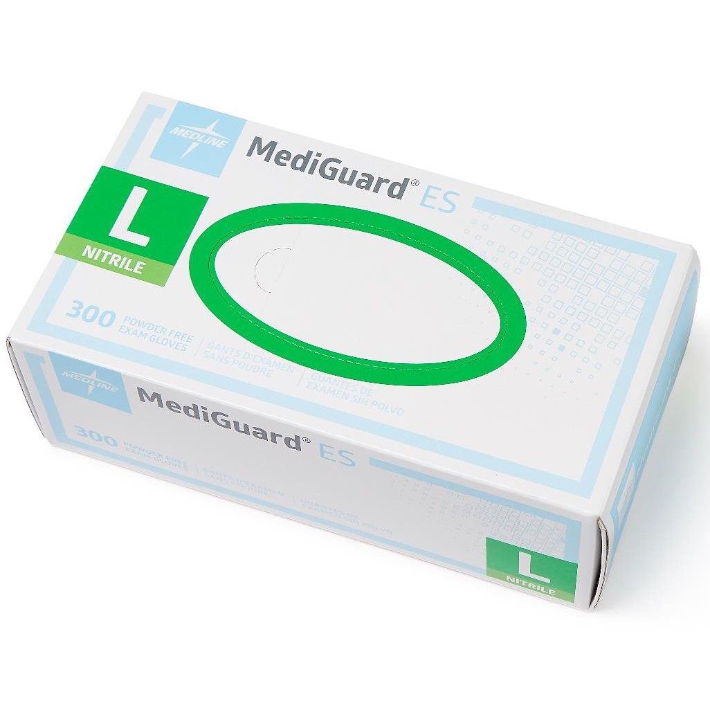 Medline MediGuard ES Nitrile Exam Gloves Size L 3000Ct