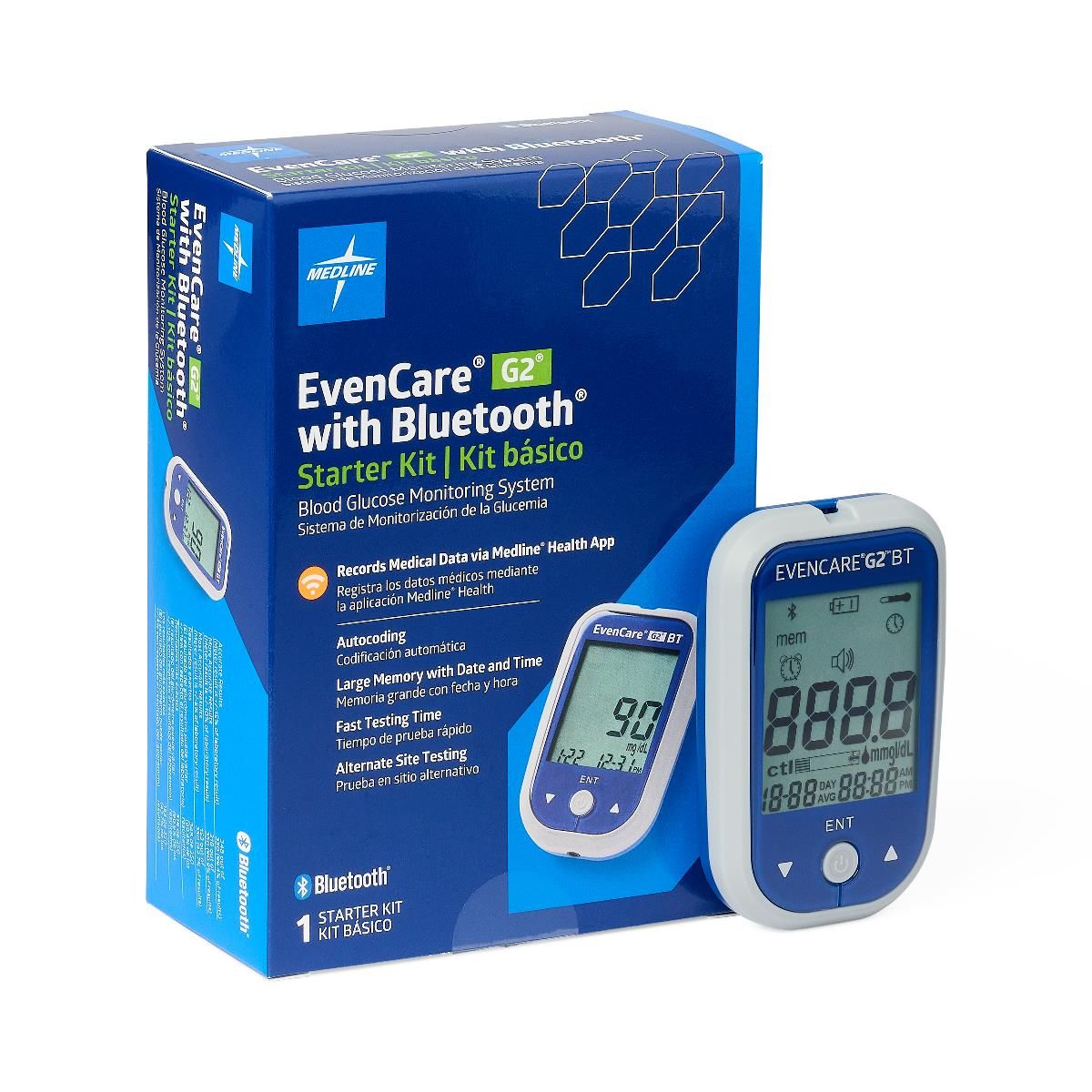 EVENCARE G2 Bluetooth Blood Glucose Monitoring Starter Kit 26Pc