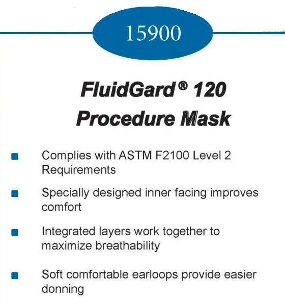 Fluidguard Procedure Mask Blue 500Ct