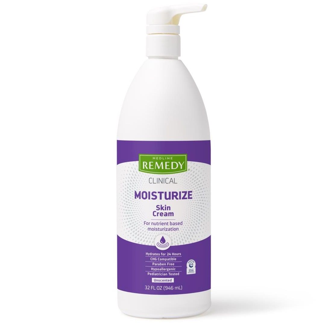 Medline Remedy Clinical Skin Cream Unscented 32oz 12Ct