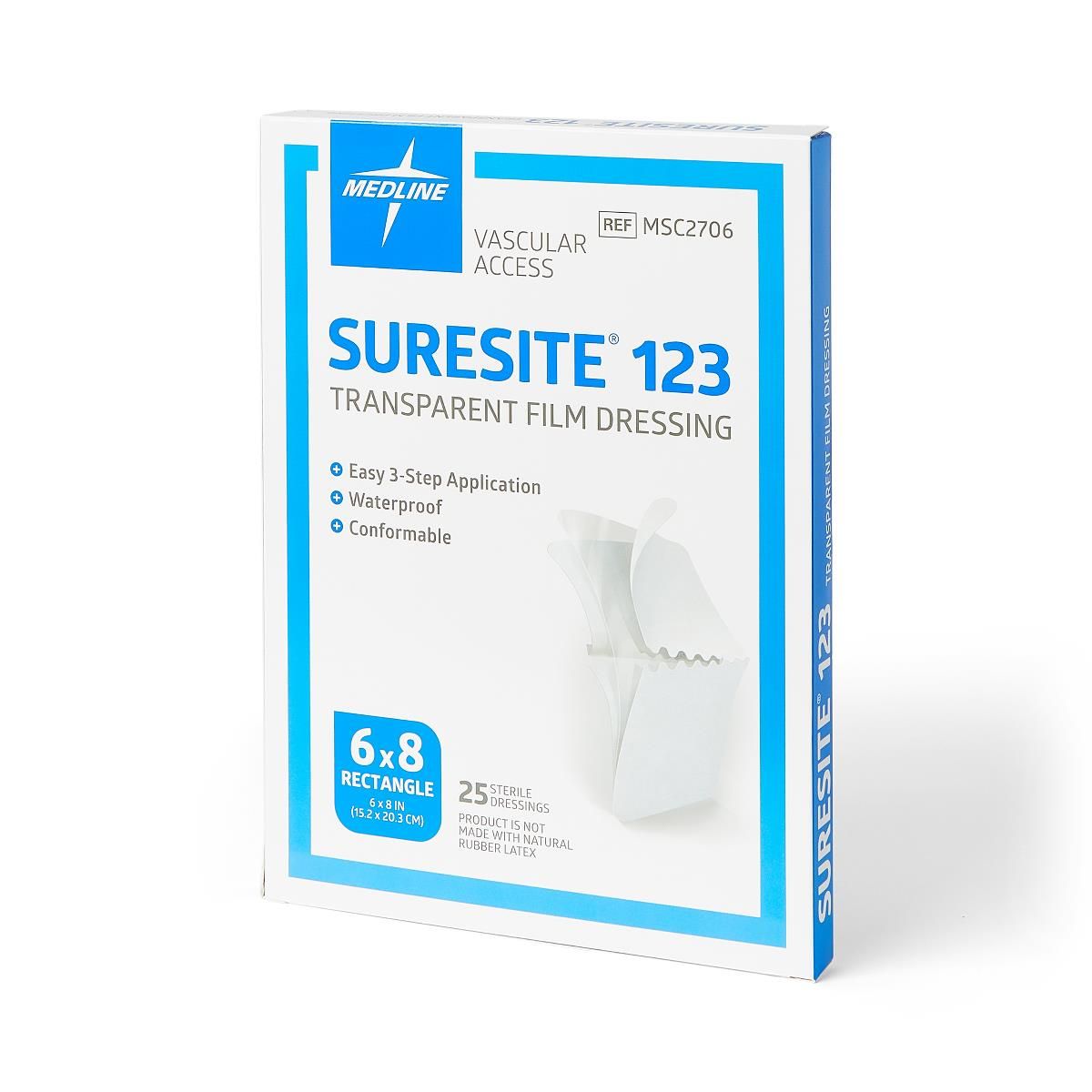 Suresite 123 Transparent Film Dressing 6x8 25Ct