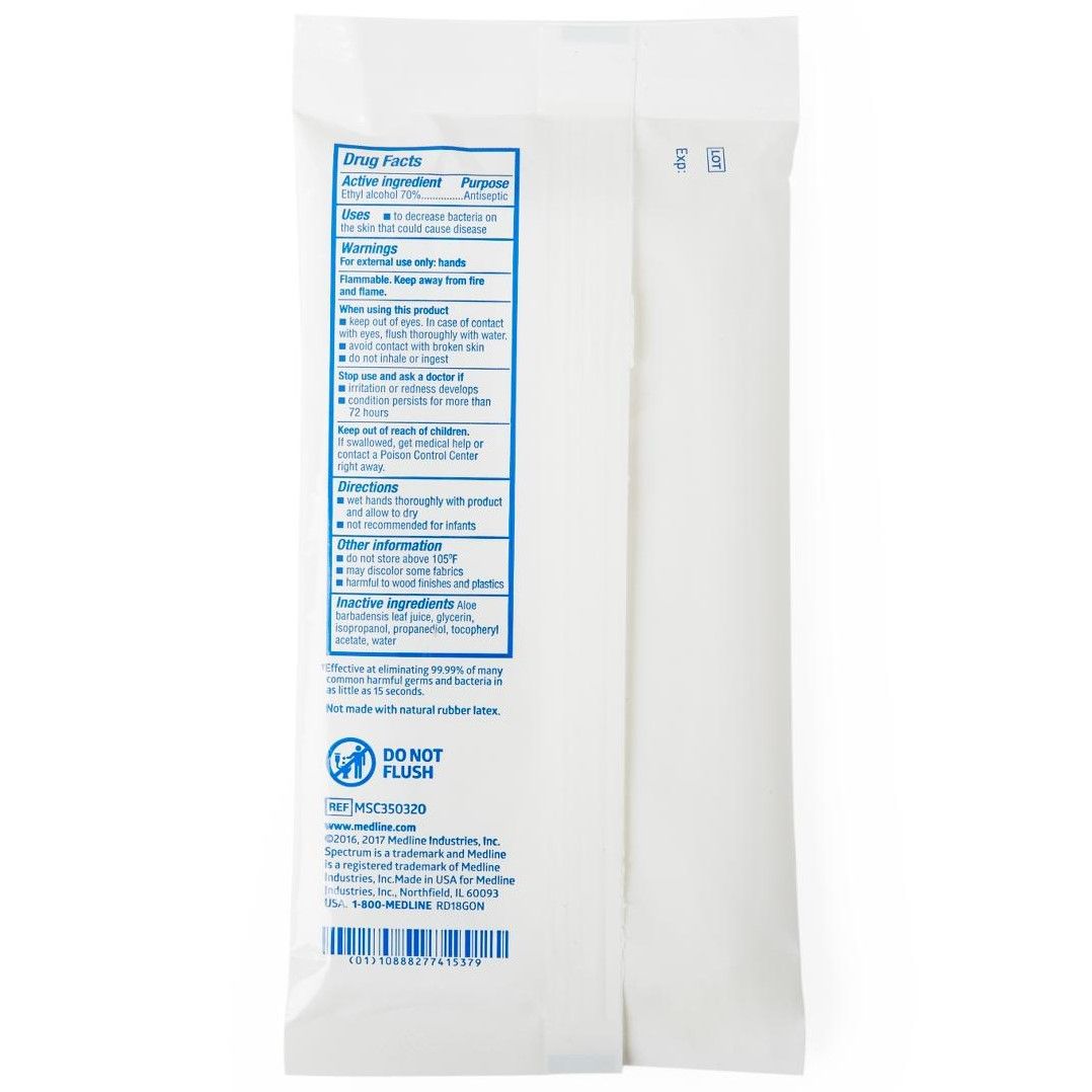 Medline Spectrum Adv Hand Sanitizer Wipe 5.5x8 20Ct
