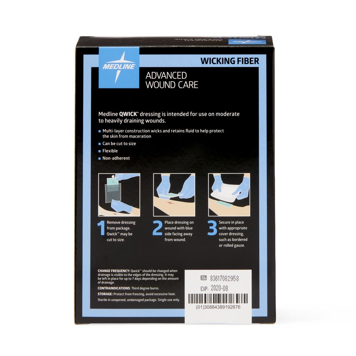 Medline Qwick Superabsorbent Wound Dressing 2x2 10Ct