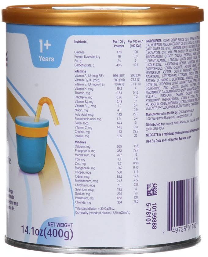 Nutrica Neocate Junior Formula Powder Age 1+ 14.1oz 1Ct