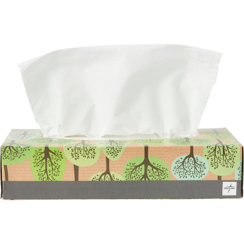 Medline Standard Facial Tissues 8x8.3in 90Sheet/Box 1Ct