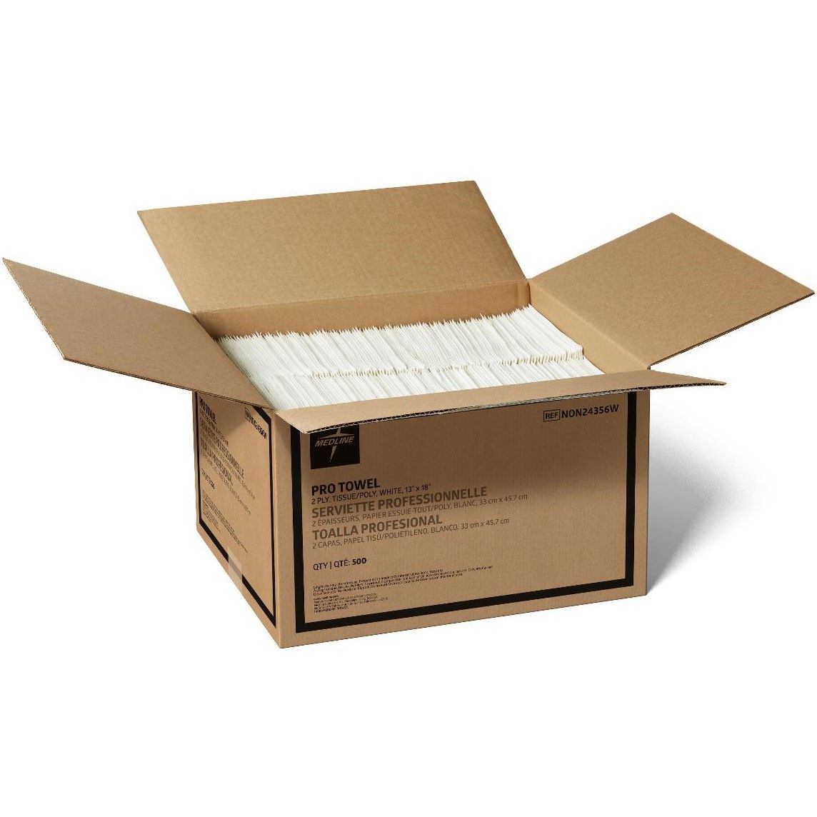 Medline 2-Ply Tissue/Poly Prof Paper Towel 13x18 Blue 500Ct