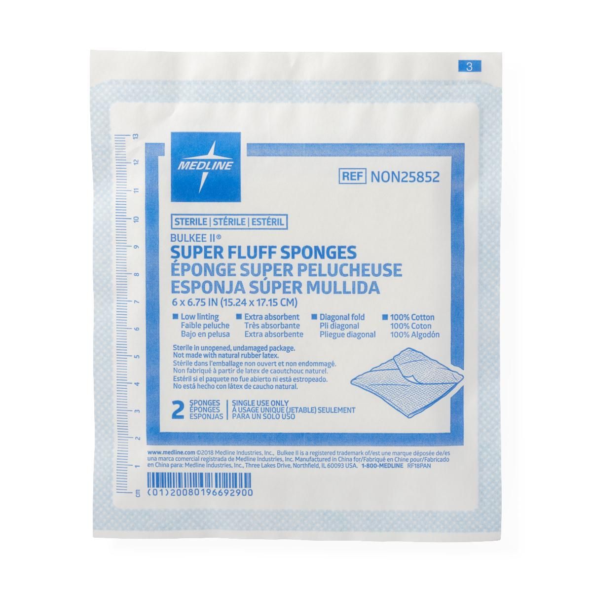 Medline St2s Bulkee II Fluff Gauze Sponge 6x6.75 2Ct